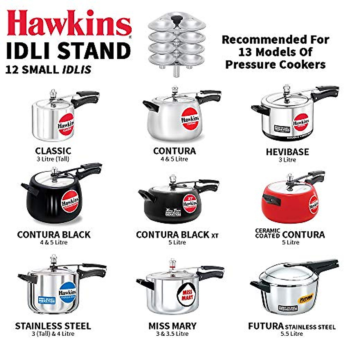 Hawkins G05 Mini Idli Stand for Pressure Cooker, Mettalic