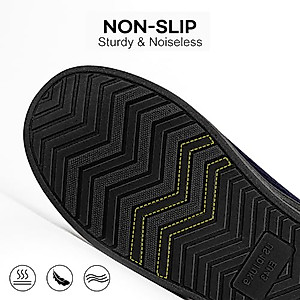 LongBay Men's Memory Foam Diabetic Slippers Comfy Warm Plush Fleece Arthritis Edema Swollen House Shoes (12, Navy Blue)