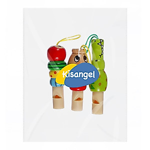 Kisangel 3pcs/Set Animal Wooden Whistles for Baby Kids Music Instrument Developmental Educational Toys for Kids Party Noisemakers Whistles Kids Birthday Goody Bag Fillers(Random Style)