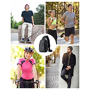 VGOCO Black Sling Bag for Men,Mens Crossbody Bag Hiking Sling Backpack Small Waterproof Anti Theft Shoulder Bag for Women One Strap Backpack Tactical Chest Bag Travel Casual Daypack