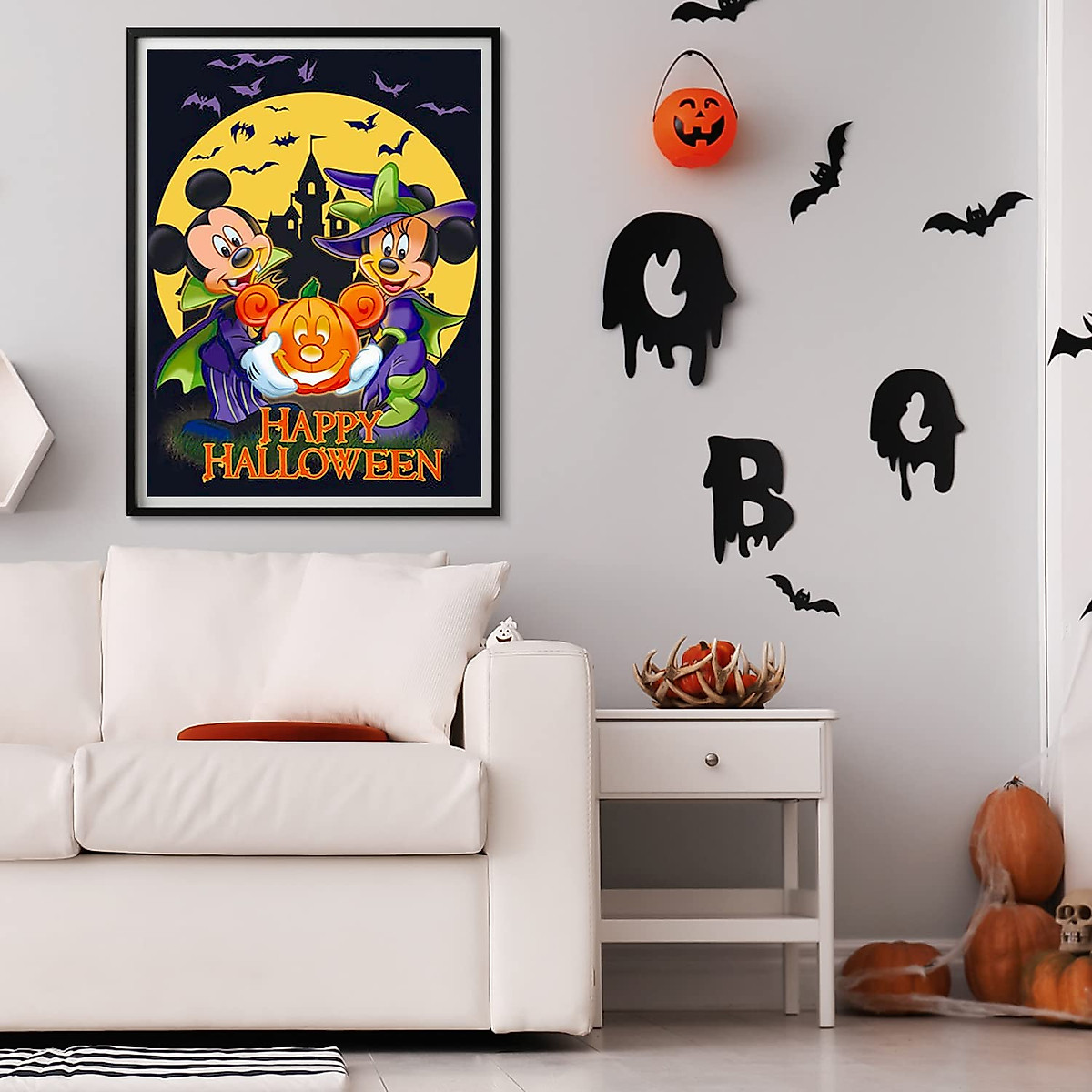 CEOVR Halloween Diamond Painting Kits for Adults, Round Full Drill Halloween Diamond Art Painting Kits, 5d Halloween Diamond Painting Kits for Beginners Diamond Beads Gem Painting Art Kits 12x16 inch