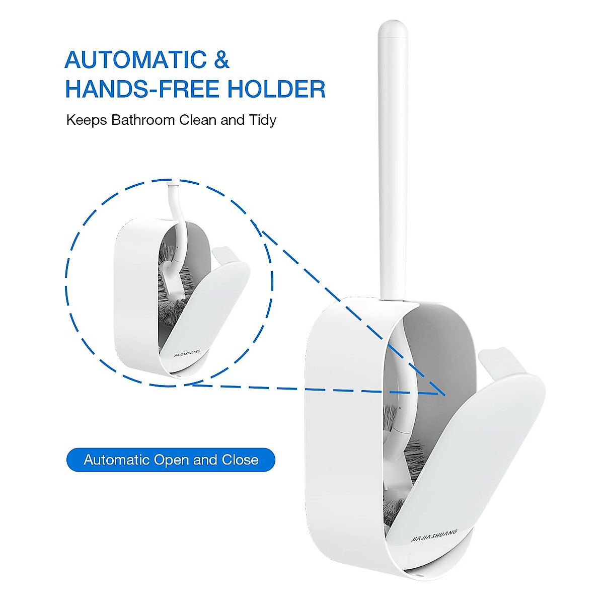 Toilet Bowl Brush and Holder, OSCIOSS Toilet Brush Set with Ergonomic Design, Compact Size, Durable Bristles, toilet brushes & holders for Dead Corner Clean, White