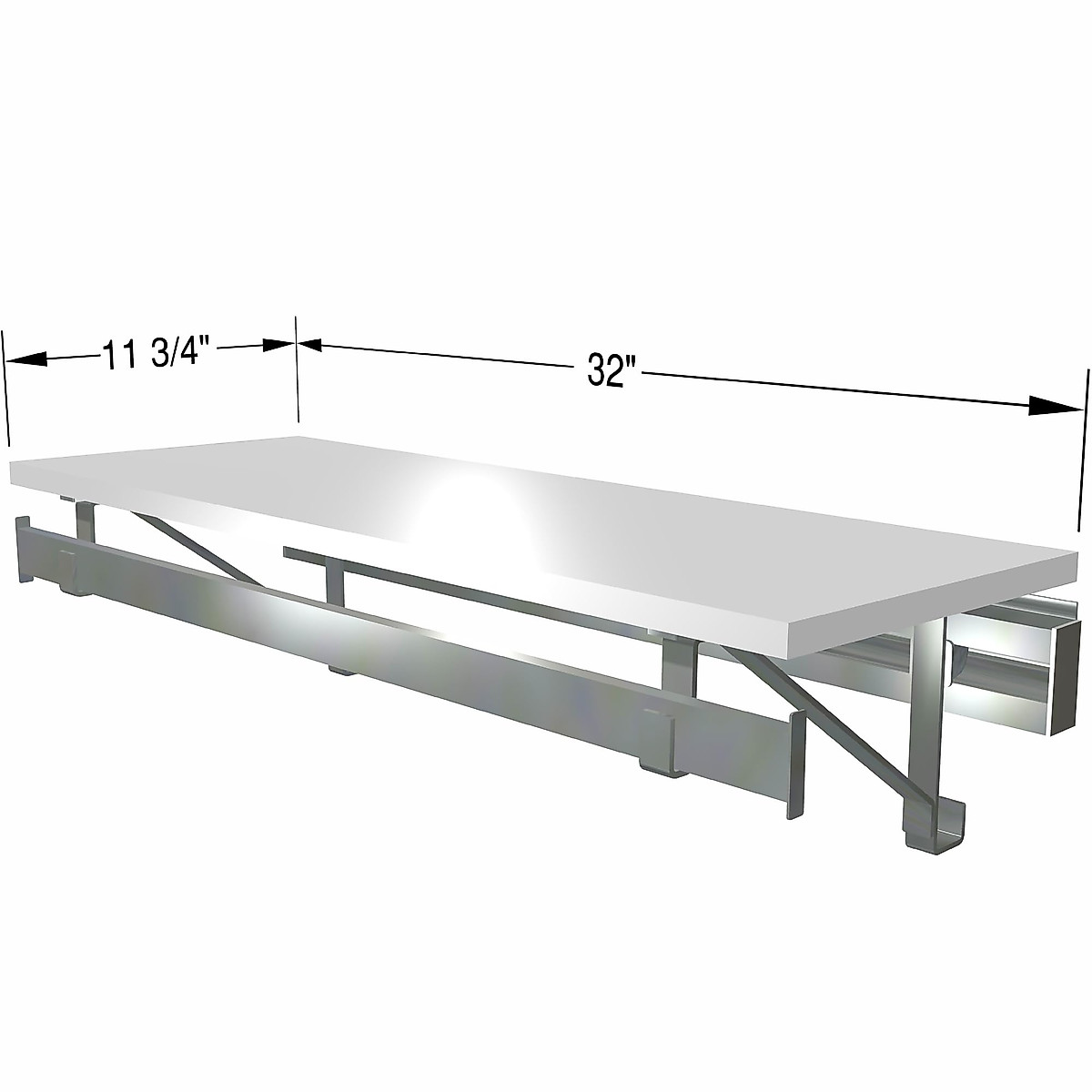 Arrange A Space Single Shelf Single Hang Closet System 32” White RCMSY.32.W