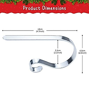 WISTOLL Christmas Stocking Holders for Mantle Set of 4 Mantel Decor Hooks with Non-Slip Stickers