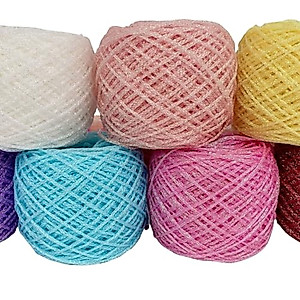 50G Crochet Yarn for Hand Knitting Doll Bags Metallic Cotton Thread Yarns DIY Crocheting Accessoris Gold Laser Lines (Color : Blue)