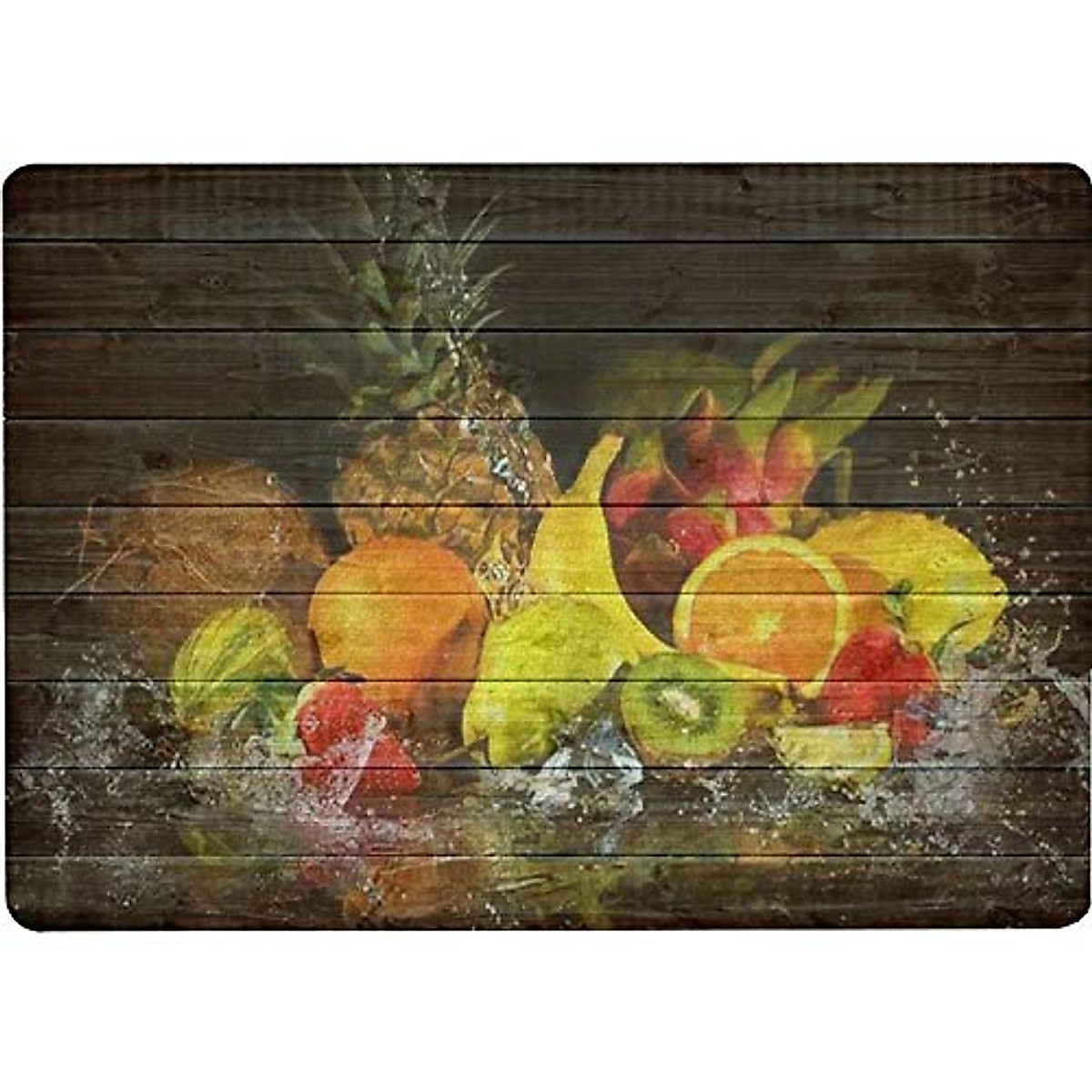 BFJLCWEKF Tempered Glass Cutting Board Fruits on black background with water splash Tableware Kitchen Decorative Cutting Board with Non-slip Legs, Serving Board, Large Size, 15 inches x 11 inches