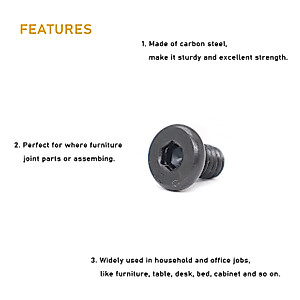 binifiMux 80pcs 1/4"-20 Black Hex Socket Cap Screws and 1/4"-20 Hex Nuts Assortment Kit, 3/8" 5/8" 1" 1-1/4" 2"