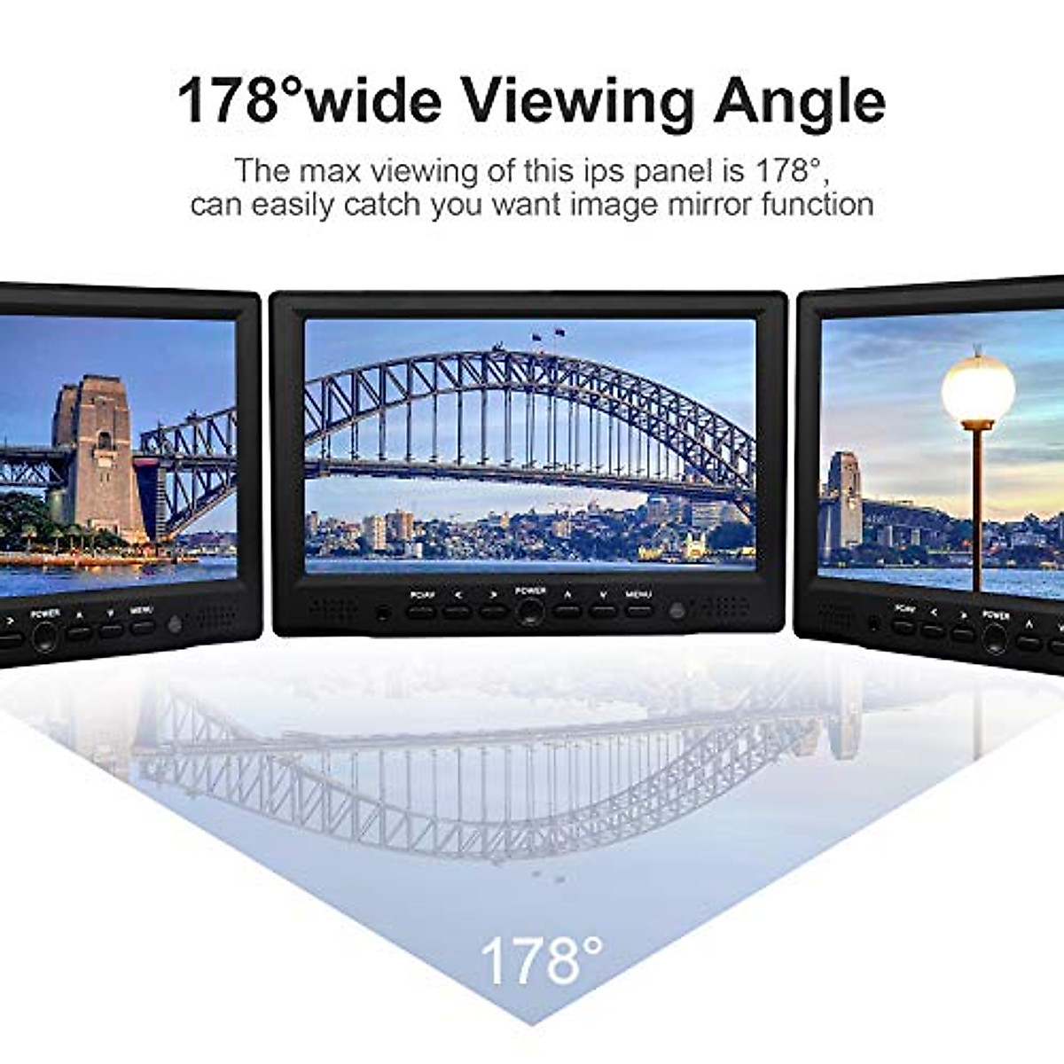 OSCY 7 inch Portable Small HDMI Monitor HD VGA Monitor,Small LCD HDMI Monitor Mini Screen 1024x600,for Mac Mini/Mini/TV/Raspberry PI/Camera/Gaming,with Speakers Earphone Jack