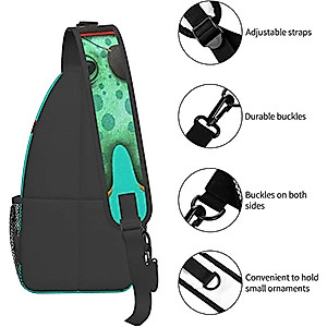 Stylish Chest Sling Bag Cute Green Baby Octopus Pirate,Crossbody Shoulder Backpack Adjustable Chest Bag Lightweight Hiking Casual Daypack for Men Women Outdoor Sports Biking Climbing Shopping