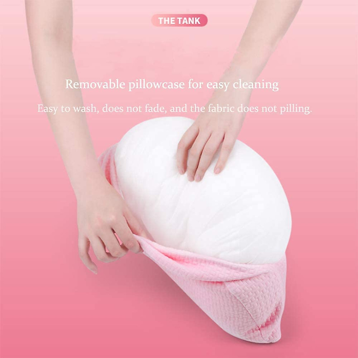 Pregnancy Pillow for Side Sleeper, Double Wedge Pillow for Maternity, Side Sleeping Pillow for Body, Belly, Waist, Back Support (Pink)