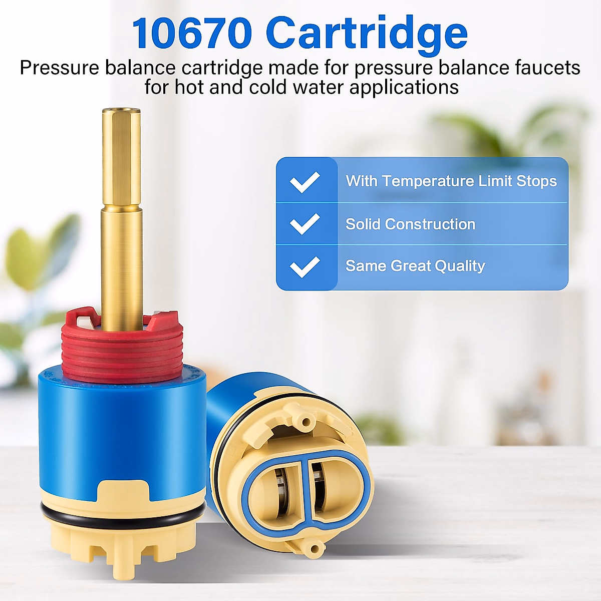 Vayolli 10670 Shower Cartridge, HJ-40 Shower Cartridge Compatible with Aqua source/Glacier Bay Single Handle Shower Faucet for Shower/Tub Faucet Cartridges Replacement