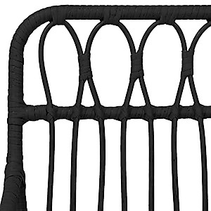 vidaXL 2X Patio Chairs with Armrest Garden Outdoor Lawn Terrace Balcony Backyard Dining Dinner Dinette Chair Seat Seating Furniture Black PE Rattan