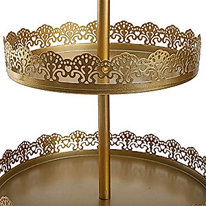 TOPZEA Set of 4 Cake Stands, Metal Cupcake Holder Tiered Dessert Serving Tower Decor Serving Platter Candy Fruit Display Plates for Baby Shower, Wedding, Birthday, Celebration, Christmas, Party, Gold