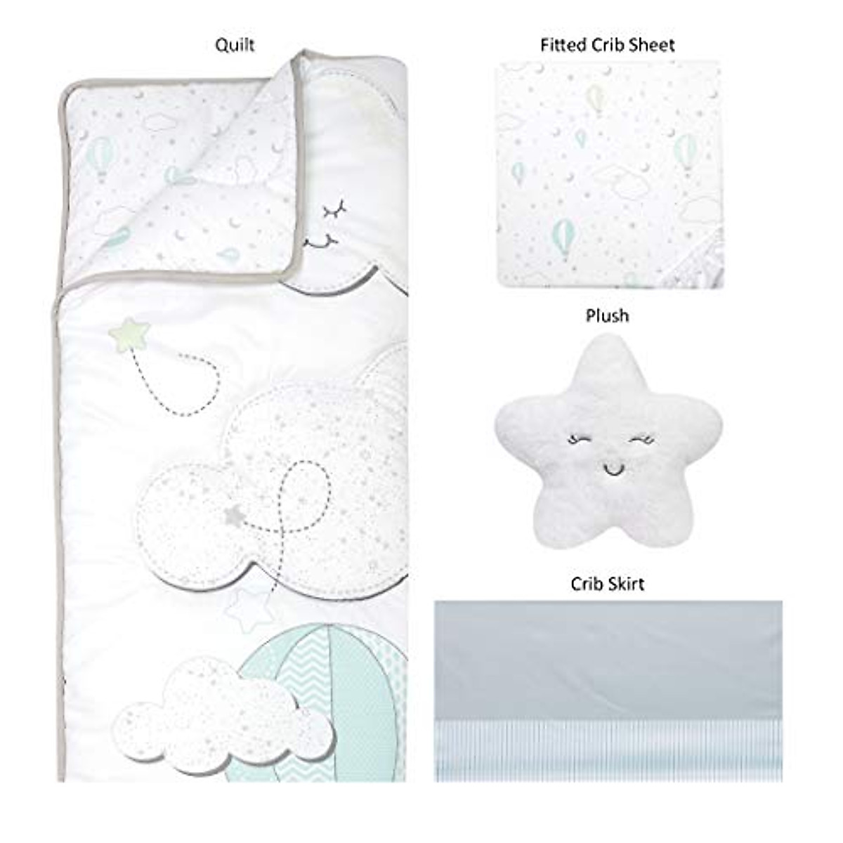Sammy & Lou 4 Piece Crib Bedding Set, Starry Dreams