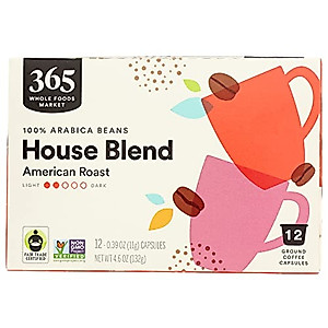 365 by Whole Foods Market, Coffee House Blend American Roast Pods 12 Count, 4.6 Ounce