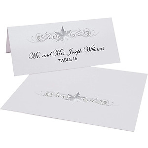 Christmas and Holiday Snowflake Twirl Printable Place Cards, Set of 60 (10 Sheets), Laser & Inkjet Printers - Wedding, Party, Dinner, and Special Events - Made in the USA