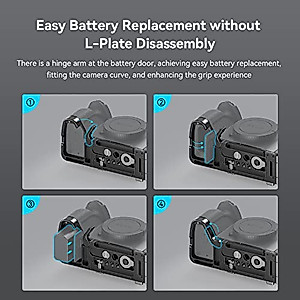 SmallRig Foldable L-Bracket for Sony Alpha 7R V/Alpha 7 IV/Alpha 7S III, Foldable Side Plate for Arca-Swiss, Supporting Quick Switch Between Horizontal and Vertical Shooting - 3984