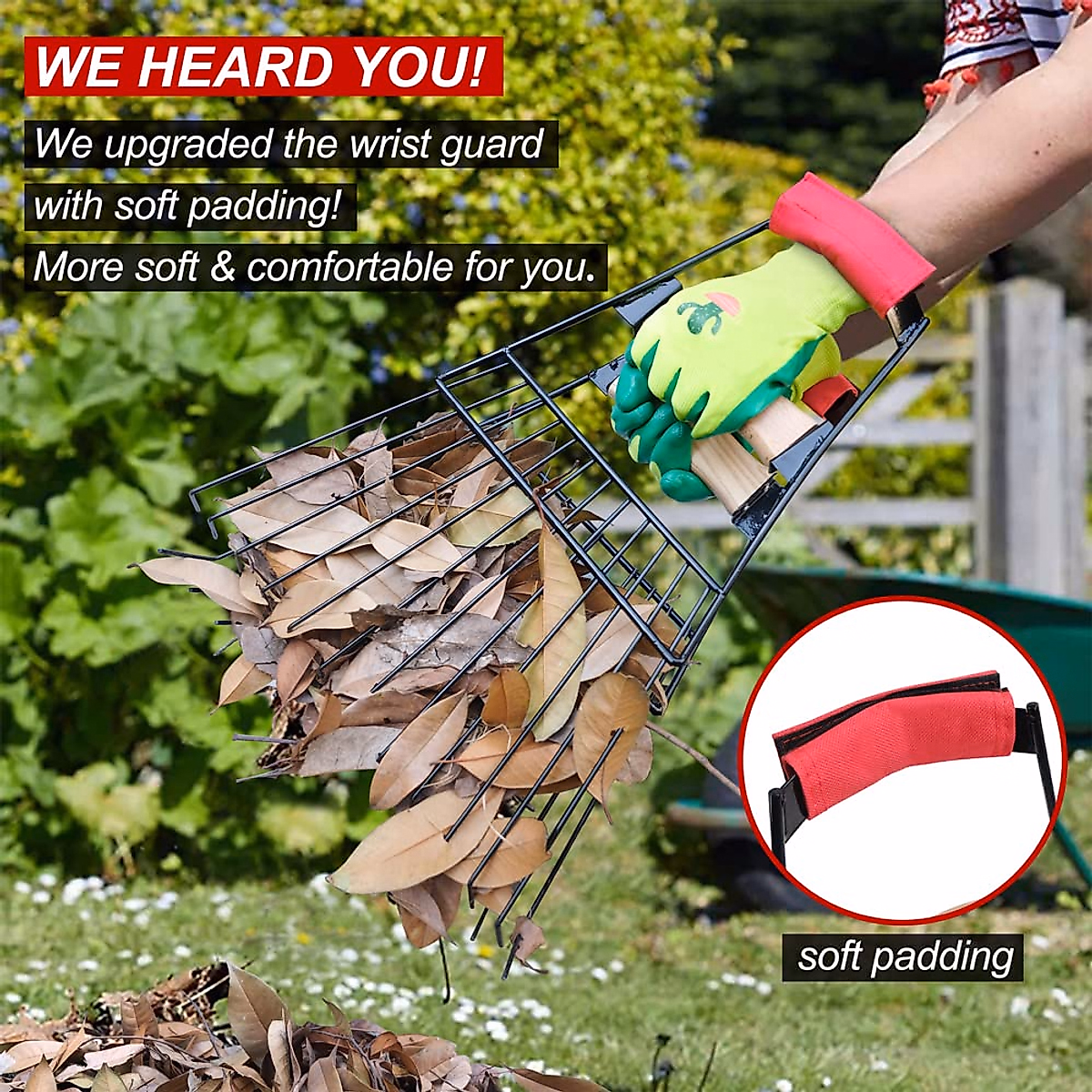 Colwelt Steel Leaf Scoops and Claws, Rugged Steel Leaf Scoop for Lawn and Garden Cleanup, Large Sized Leaf Grabber for Larger Pickup Capabilities(Steel, not Plastic)