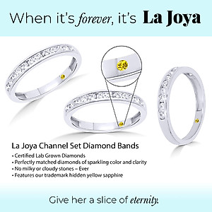 10 KT Gold Wedding Rings for Women | 1/2 CTTW White Gold Certified Lab Created Promise Rings, Anniversary Bands, Diamond Stacking Ring and Wedding Band | Ring Size 7