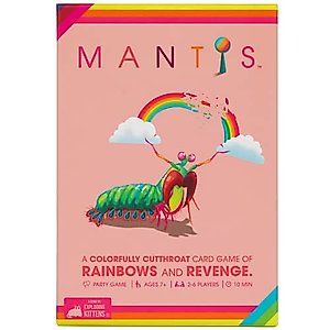 Exploding Kittens Mantis Matching Card Game 105 Cards and 1 Comic Book - Card Games for Family Game Night - Fun Adult Party Games - A Colorfully Cutthroat Card Game of Rainbows and Revenge