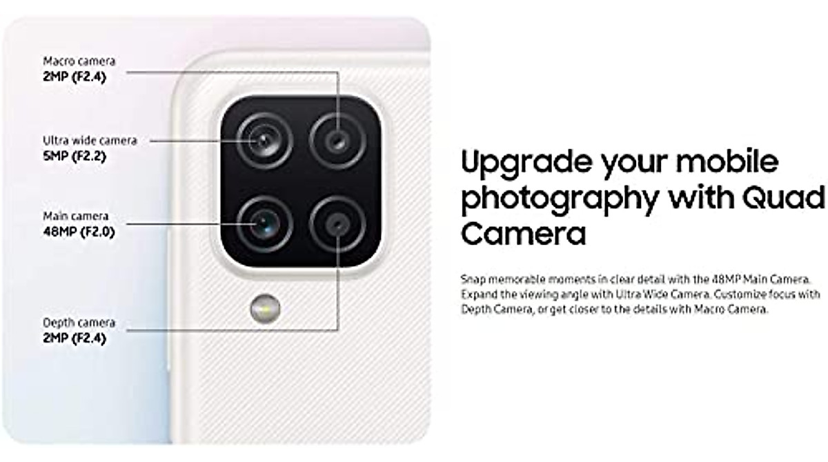 SAMSUNG Galaxy A12 (128GB, 4GB) 6.5" HD+, Quad Camera, 5000mAh Battery ...