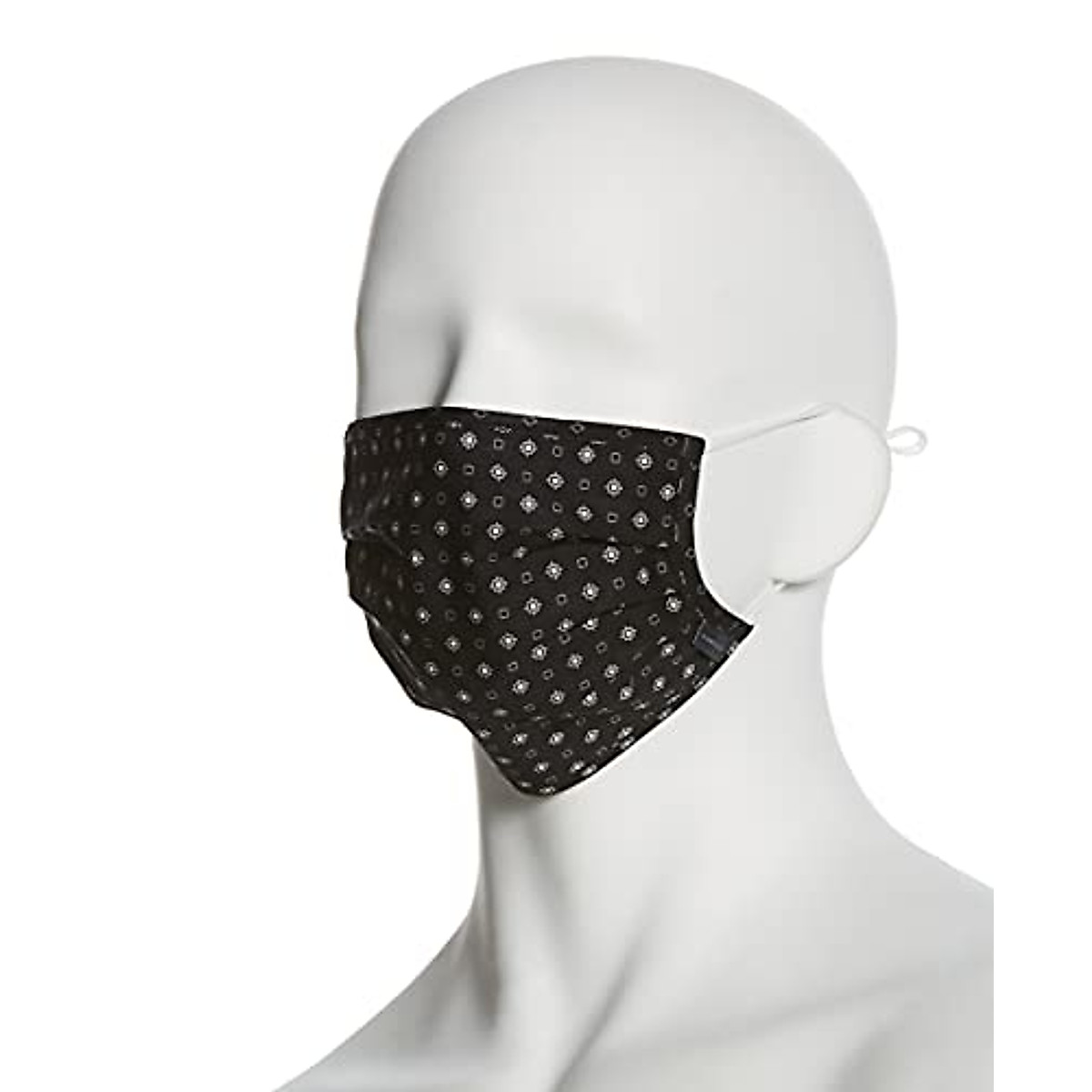 Perry Ellis Reusable Pleated Woven Fabric Face Masks (Pack of 3, Assorted Colors), Black/White/Gray Prints, 3 Count (Pack of 1)