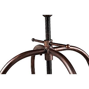 LOKKHAN Bar Table Set with 2 Backrests Stools,3-Piece Round Table Compact Chairs Counter Bar Height Tabletop for Kitchen Dining Living Party Bistro Breakfast,Space-Saving,Most Welded(Copper & Brown)