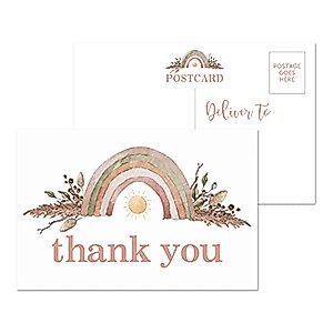 Baby Shower Thank You Postcards, Rainbow Appreciation Post Cards, 25 cards – (-bb001-ganxie)