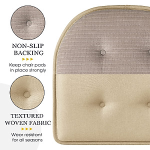 Basic Beyond Chair Cushions for Dining Chairs 6 Pack, Memory Foam Chair Cushion with Non Slip Backing, 17x16 inches Kitchen Chair Pads(Scuba Green)