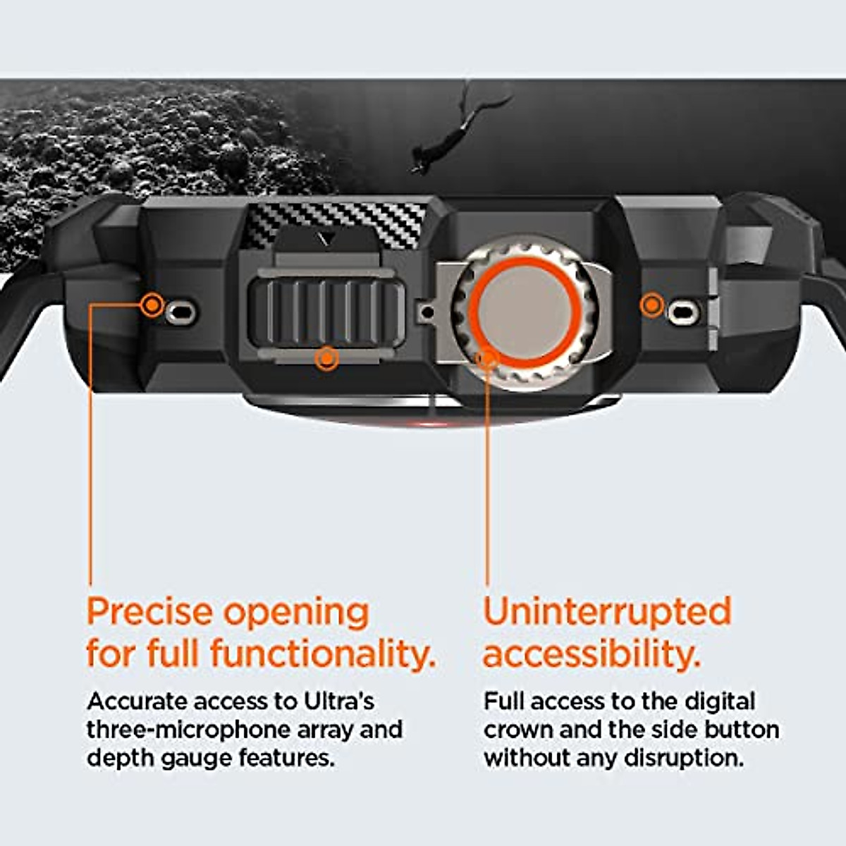 Spigen Rugged Armor Pro Designed for Apple Watch Ultra2/Apple Watch Ultra Case with Band 49mm - Black