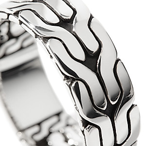John Hardy Classic Chain Collection Men's Band Ring, 8MM 925-Sterling Silver Ring