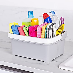 Minky Homecare Large Storage Caddy - Easy to Clean Plastic Storage Bin with Foldaway Handle - Perfect for Cleaning, Crafts, Baby Items, DIY - Great for Pantry, Fridge & Organization - Made in the UK
