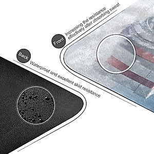 GOODOLD Christmas Snowman Yoga Mat, 71 x 26 Inch Non-slip Yoga Mats Folding Travel Exercise Mat Indoor Outdoor Gym Pilates with Storage Bag for Women Men