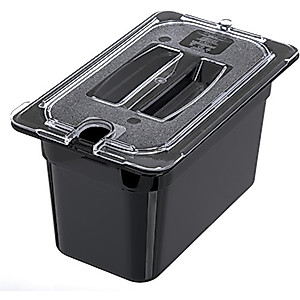 Carlisle FoodService Products 3068203 StorPlus Fourth Size Food Pan, Polycarbonate, 6" Deep, Black (Pack of 2)