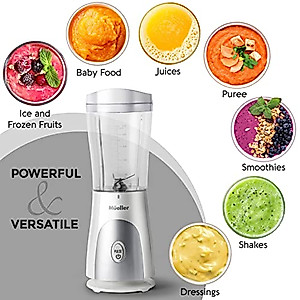 Mueller Ultra Bullet Personal Blender for Shakes and Smoothies with 15 Oz Travel Cup and Lid, Juices, Baby Food, Heavy-Duty Portable Blender & Food Processor, White