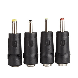 DC Plugs for Small Electronics and Devices Universal 5.5X2.1mm Jack to 4 Plugs 4.0X1.7mm, 3.5X1.35mm, 3.0X1.1mm, 2.5X0.7mm with 1x Cable 5.5X2.1mm to USB (4 Tips +1 Cable),3FT