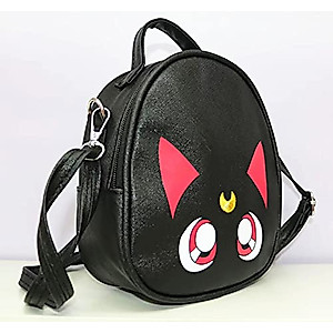 Kerr's Choice Girl Women Cute Black Kitty Bag Animie Moon Purse Luna Cat Bag Black Cat Backpack