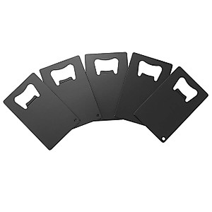 Yerwal Wallet Bottle Opener, Cool & Funny Card Size Party Wedding Favors Beer Bottle Opener for Guest,Stainless Steel (2pcs-Black and Silver)