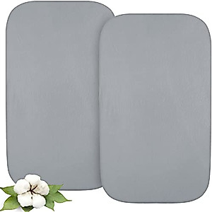 Bassinet Sheets Compatible with Maxi-COSI Iora Bedside Bassinet,100% Organic Cotton, 2 Pack, Ultra Soft Bassinet Sheet for Baby, Grey