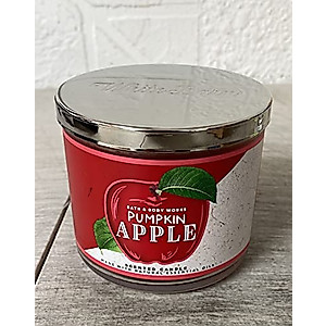 Bath & Body Works, White Barn 3-Wick Candle w/Essential Oils - 14.5 oz - 2021 Autumn! (Pumpkin Apple)