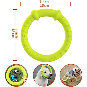 LaRoo Dog Flying Ring Toys, Floating Flying Disc ABS Durable Interactive Chew Toys for Training Outdoor Playing Puppy Medium Large Dogs (Small Green/18cm)