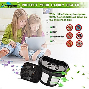 4 Pack 2390A Filter Replacement for Bissell Pet Hair Eraser Filter Hand Model 2390 2389 23903 2284W Handheld Vacuum, Compare to Parts # 1614212 1614203 1614204, 4 Mesh Filters 8 Foam Filters