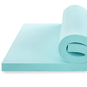 ABAKAN 3 Inch Memory Foam Mattress Topper King Size - Cooling Gel Bed Topper for College - Firm Mattress Topper for Back Pain (with Removable Soft Bamboo Fiber Cover)