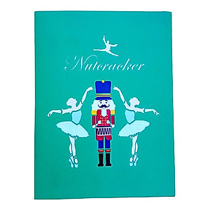 iGifts And Cards Elegant Nutcracker 3D Pop Up Greeting Card - Ballet, Beautiful, Inspirational, Music, Teamwork, Merry Christmas, Season's Greetings, Thank You, All Occasion, Holiday Tradition