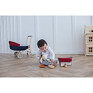 PlanToys Baby Doll Feeding Playset (3499) | Sustainably Made from Rubberwood and Non-Toxic Paints and Dyes