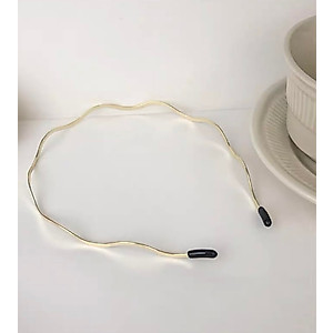 Metal Headbands for Women - Trendy & Cute Gold and Silver Designer Hair Accessories: Elastic Hair Bands for Teens & Women (2PCS)