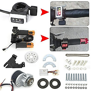 24V 250W Electric Bike Conversion Kit, Common Bike Left Chain Drive Convert Bicycles into Electric Vehicles Bicycle E-bike DIY,Twist/Thumb Brush Motor Conversion Kit (250W 24V Twist Kit)