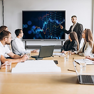 Smart Board Stand with Wheels, Mobile Rolling Interactive Whiteboard Stand with Wall Mount for 55”– 86”