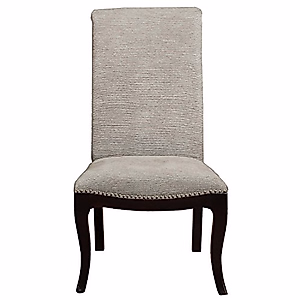 Homelegance Savion Contemporary Side Chair with Rolled Back and Nailheads, Espresso