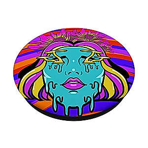 Trippy Flower Girl Psychedelic Magic Mushroom Hallucinogenic PopSockets Swappable PopGrip